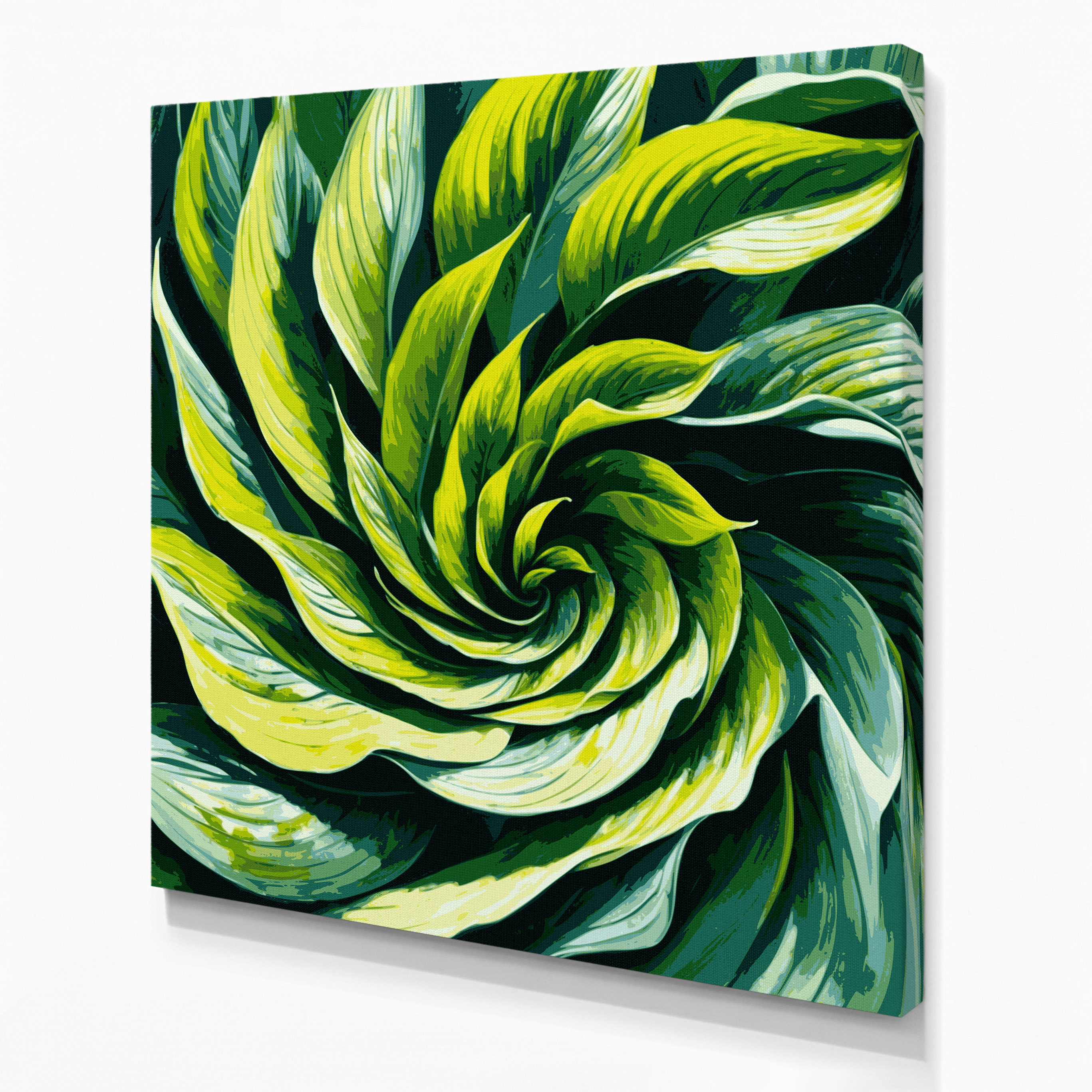 Latitude Run® Botanical Hostas Green Canvas Wall Art | Wayfair
