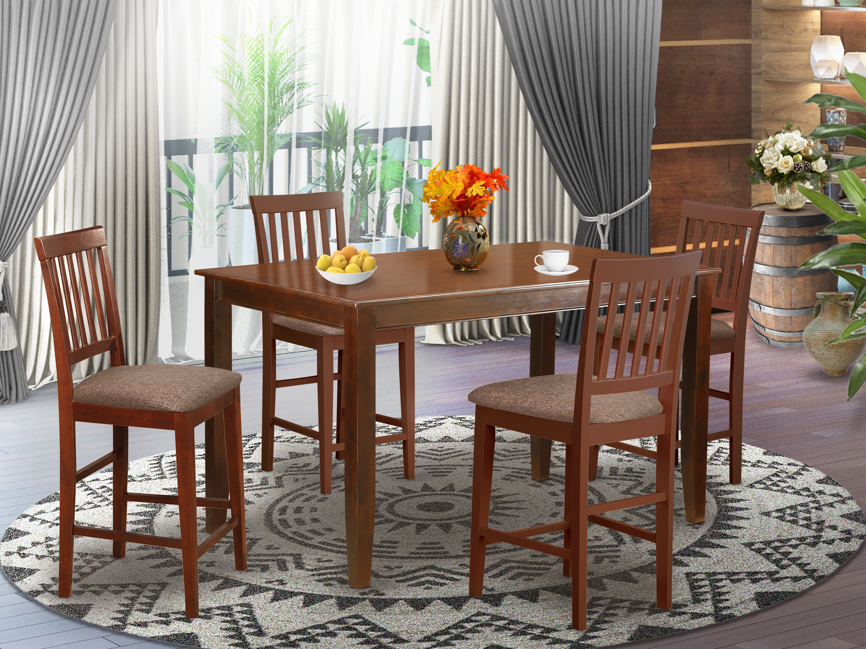 Rosalind Wheeler Elginpark 5 - Piece Solid Wood Dining Set | Wayfair