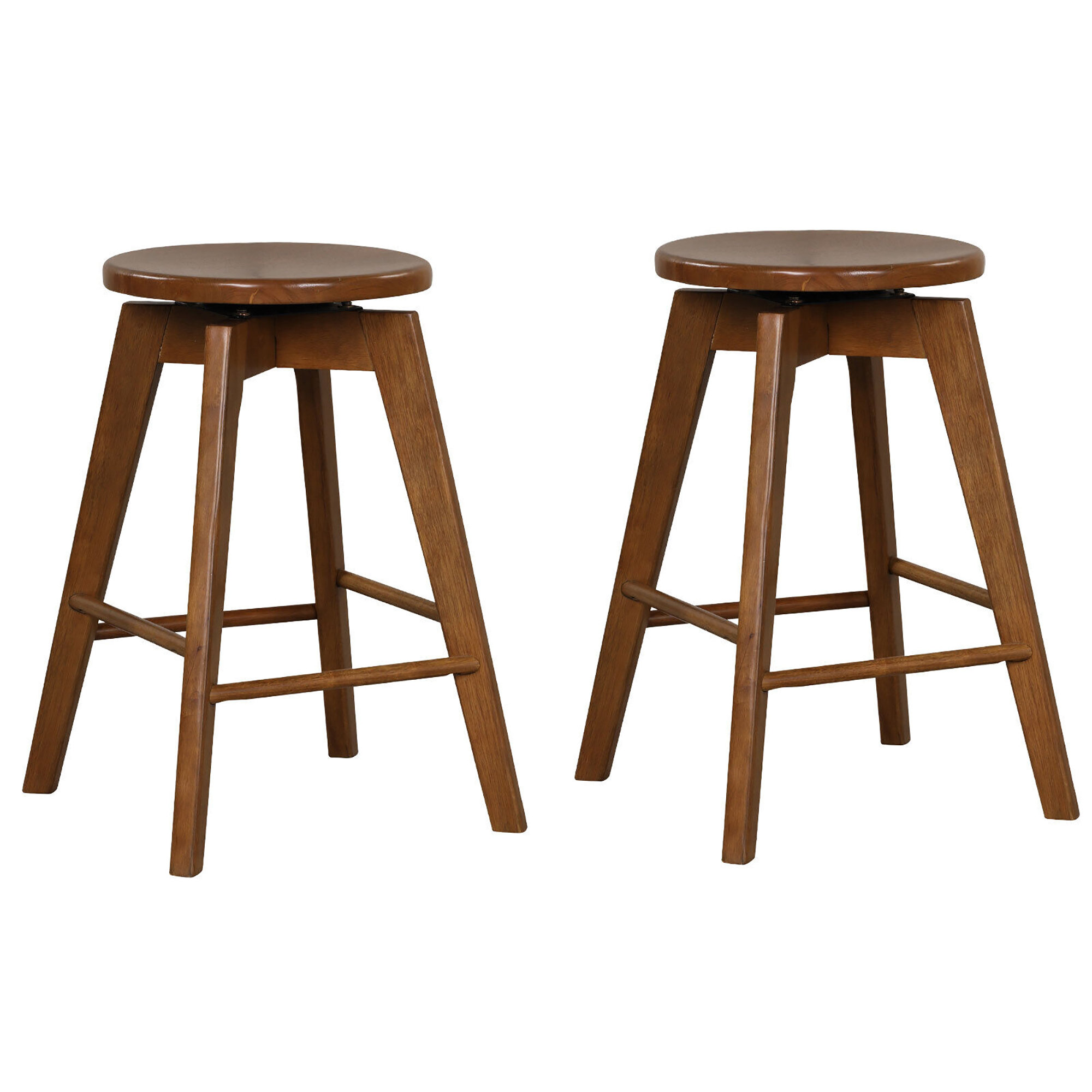 Winston Porter Mieisha Swivel Solid Wood 24.5'' Counter Stool | Wayfair