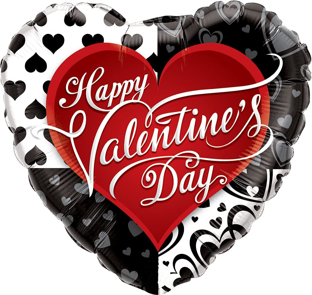 PMU Happy Valentines Day Black Hearts 18 Inch Mylar-foil Balloon | Wayfair