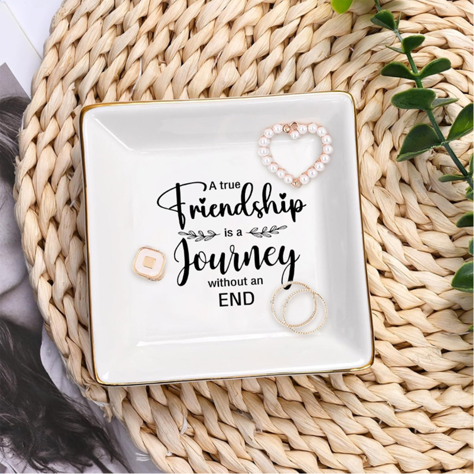 Ebern Designs Friendship Trinket Tray Gift Idea for Bestie Birthday ...