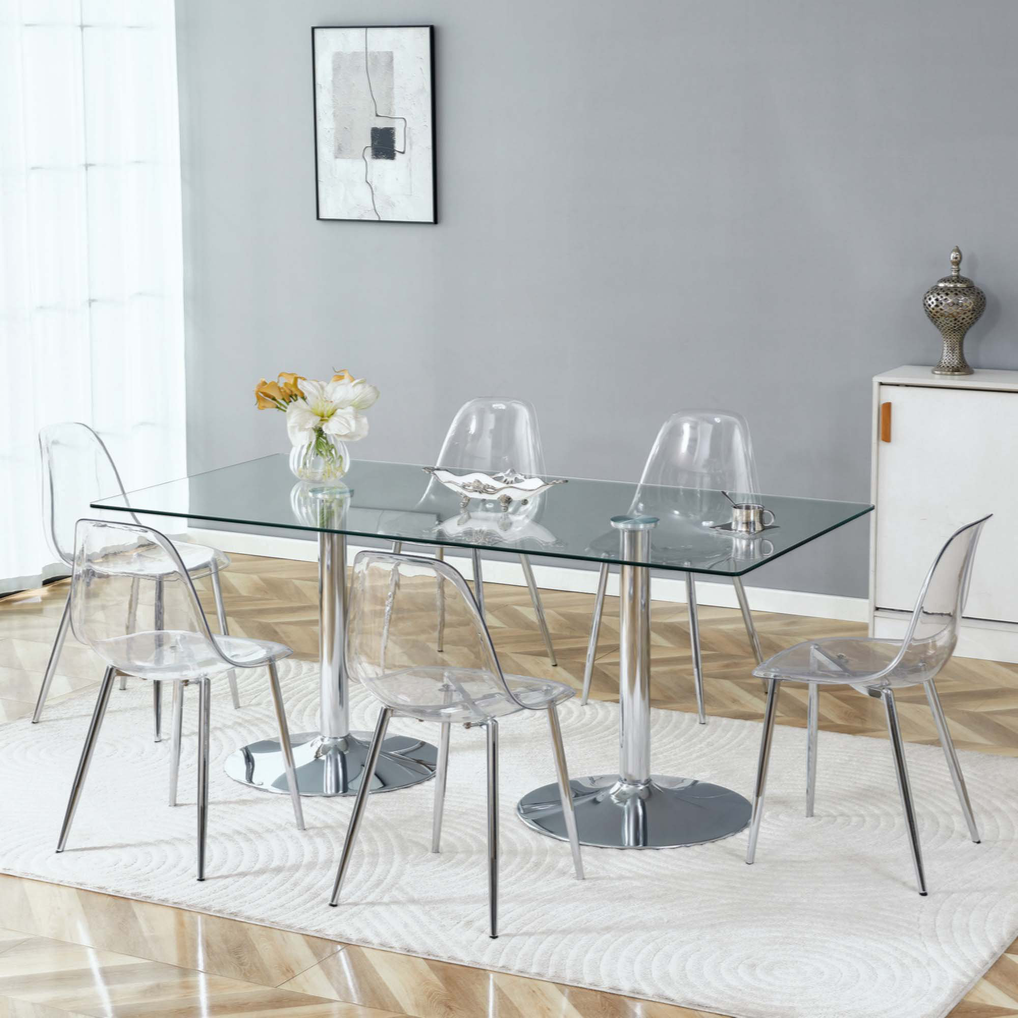 Lark Manor™ Table And Chair Set, Tempered Glass Dining Table With ...