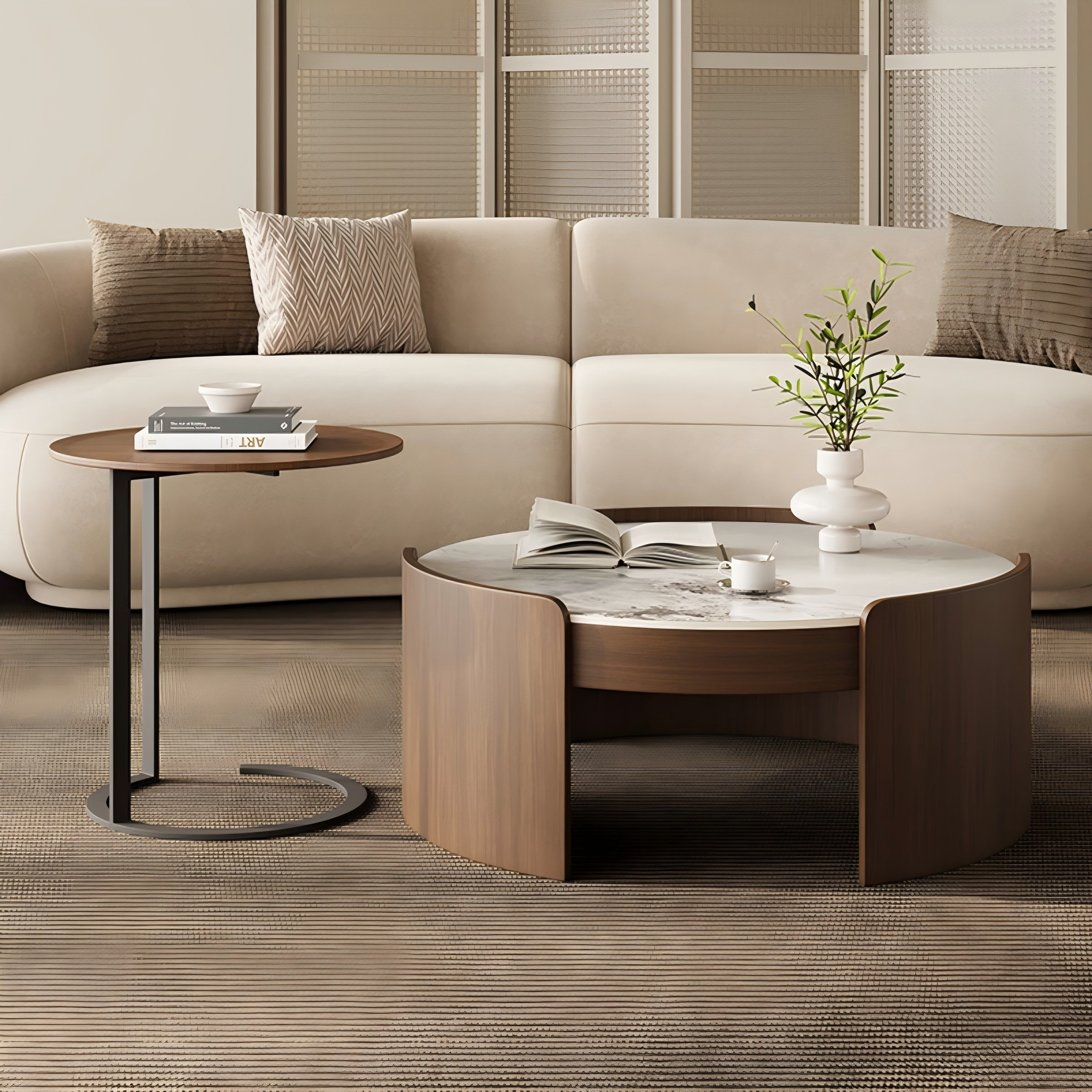 Tha Dream Team 31.5"Modern Minimalist Solid Wood Tea Table Set with ...