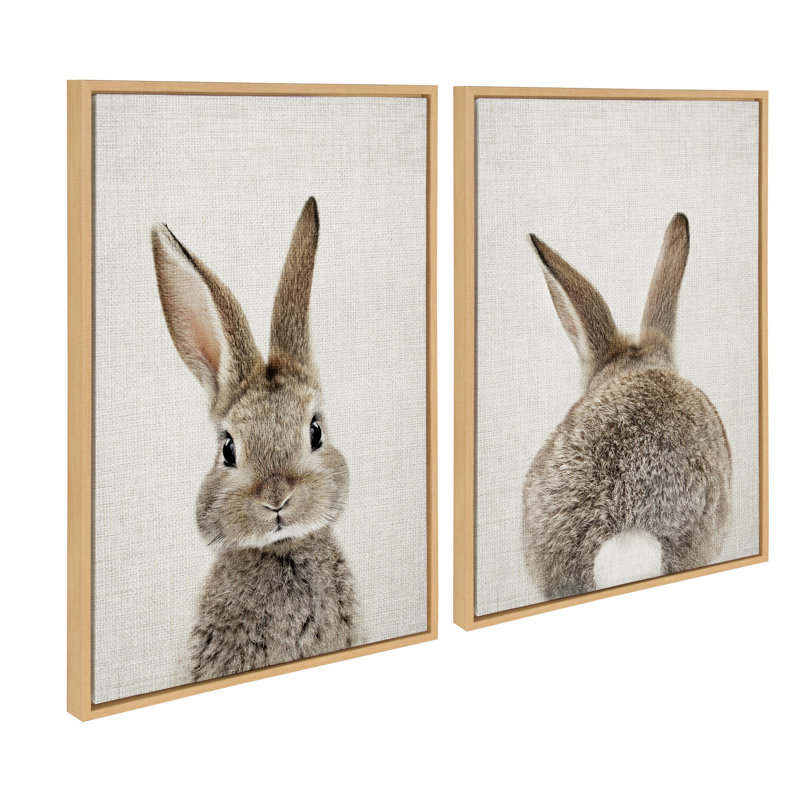 Gracie Oaks Cute Bunny Animal Portrait Wall Art | Wayfair