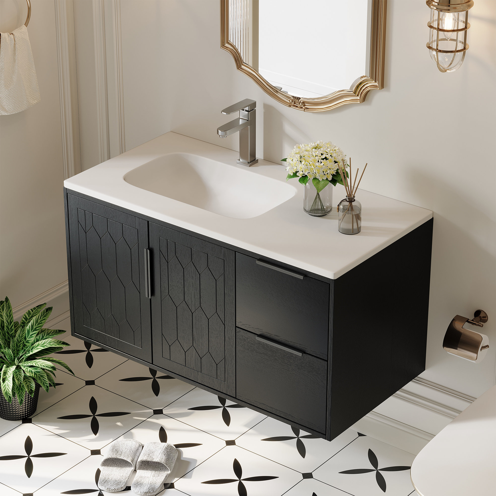Black Floating Bathroom Vanity