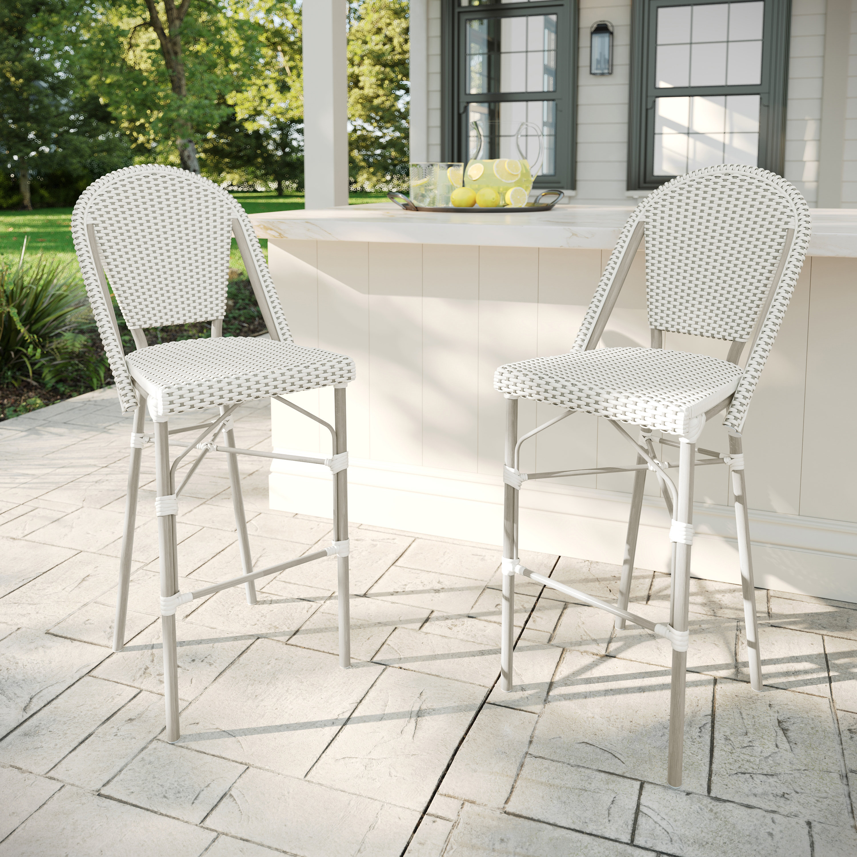 Martha Stewart All-Weather Stackable Patio Bistro Bar Stools & Reviews ...