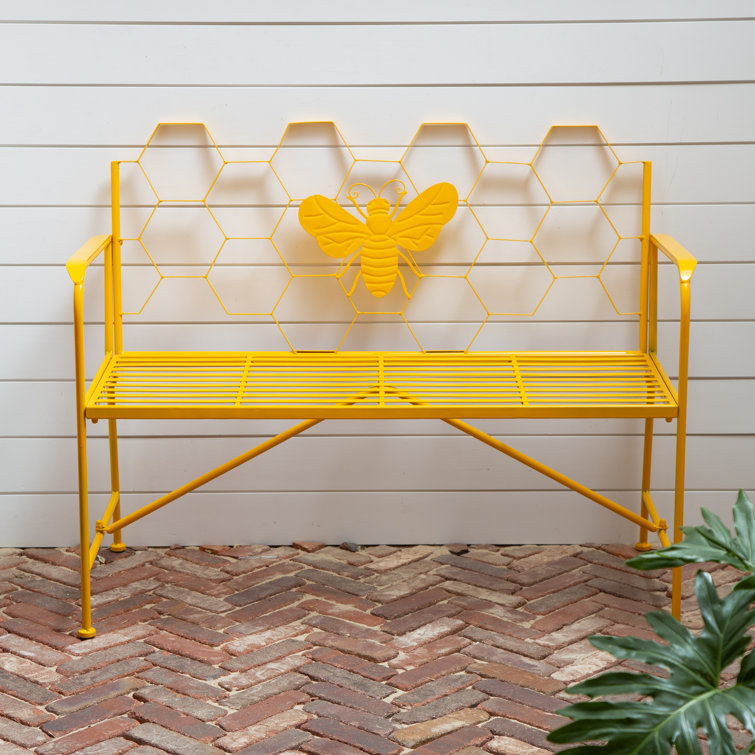 Gracie Oaks Bee And Honeycomb Metal Bench - Wayfair Canada