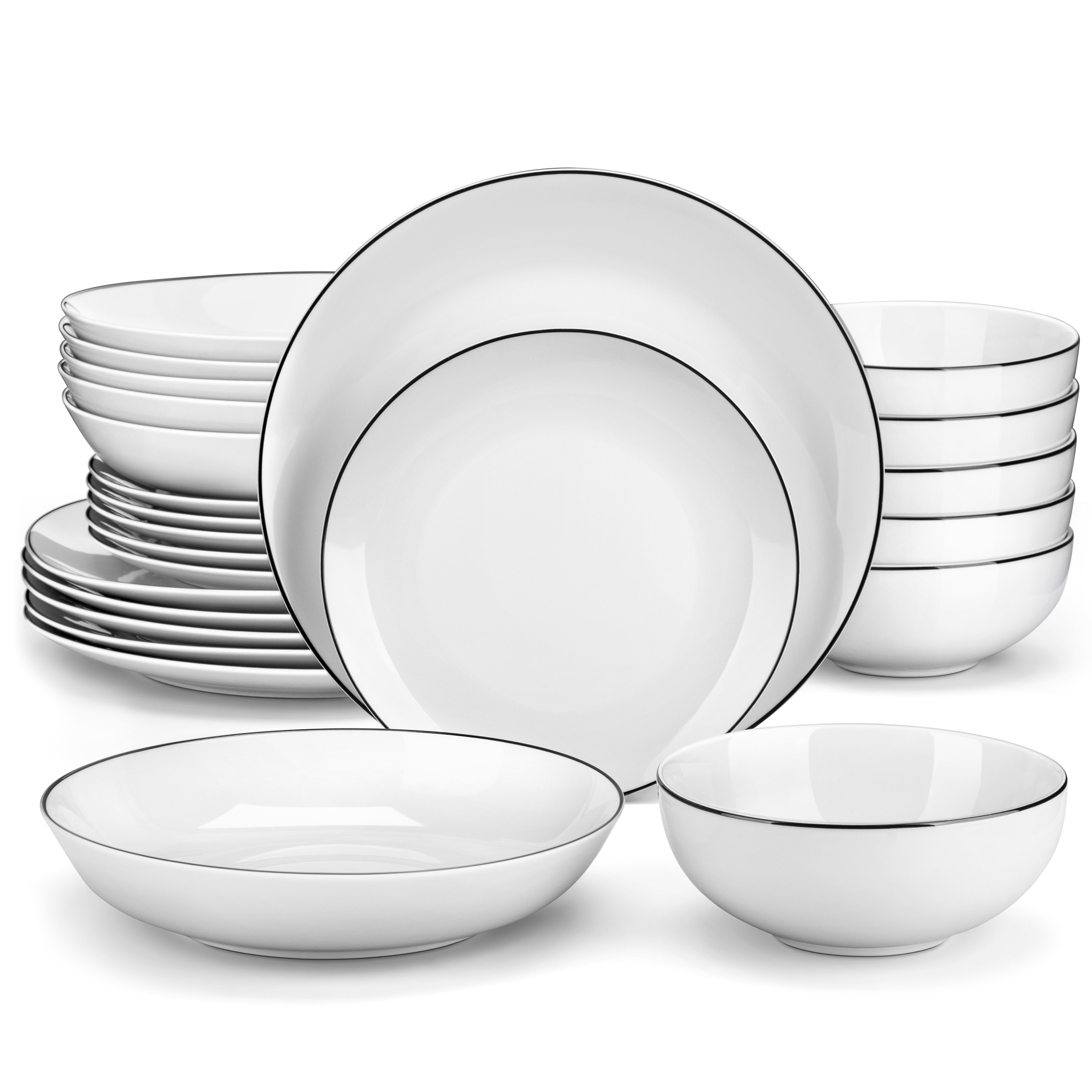 MALACASA Porcelain China Dinnerware - Set of 24 & Reviews | Wayfair.co.uk