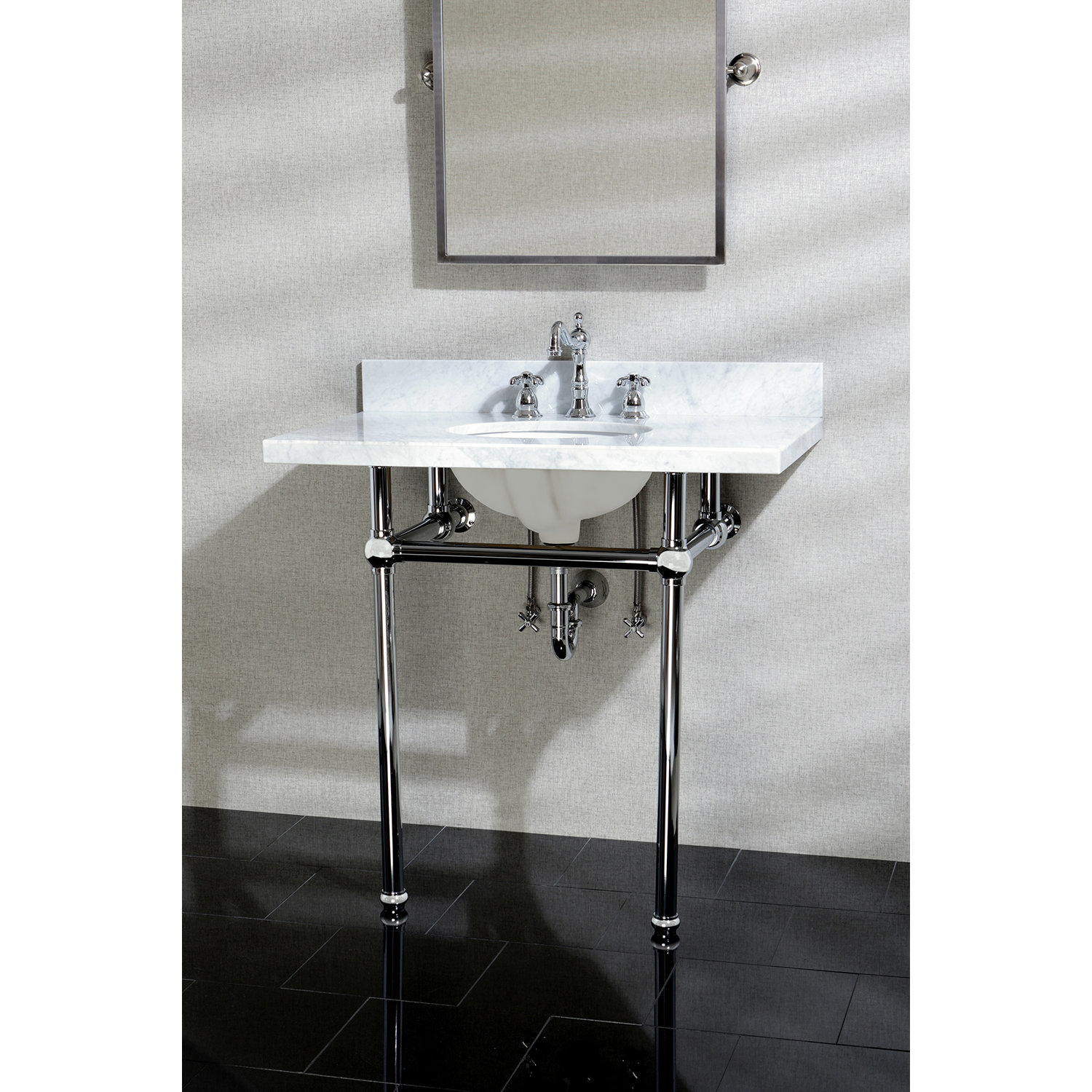Kingston Brass Templeton 36-Inch Vanity Top with Brass Legs (8-Inch, 3 ...