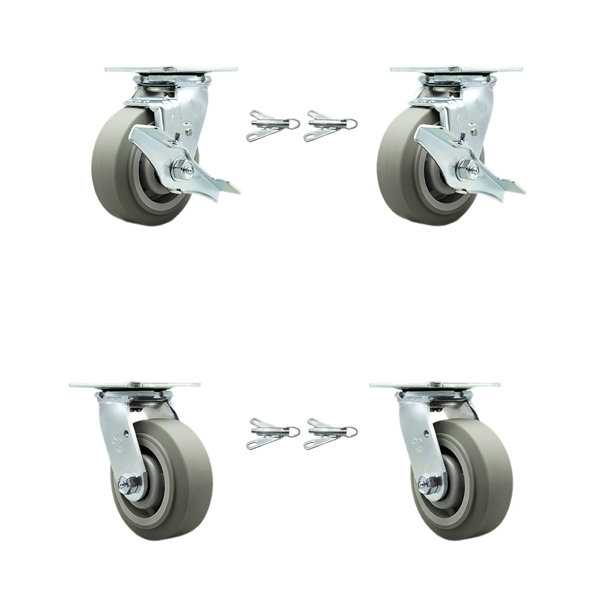 Service Caster 4 Piece Thermoplastic Rubber Set | Wayfair