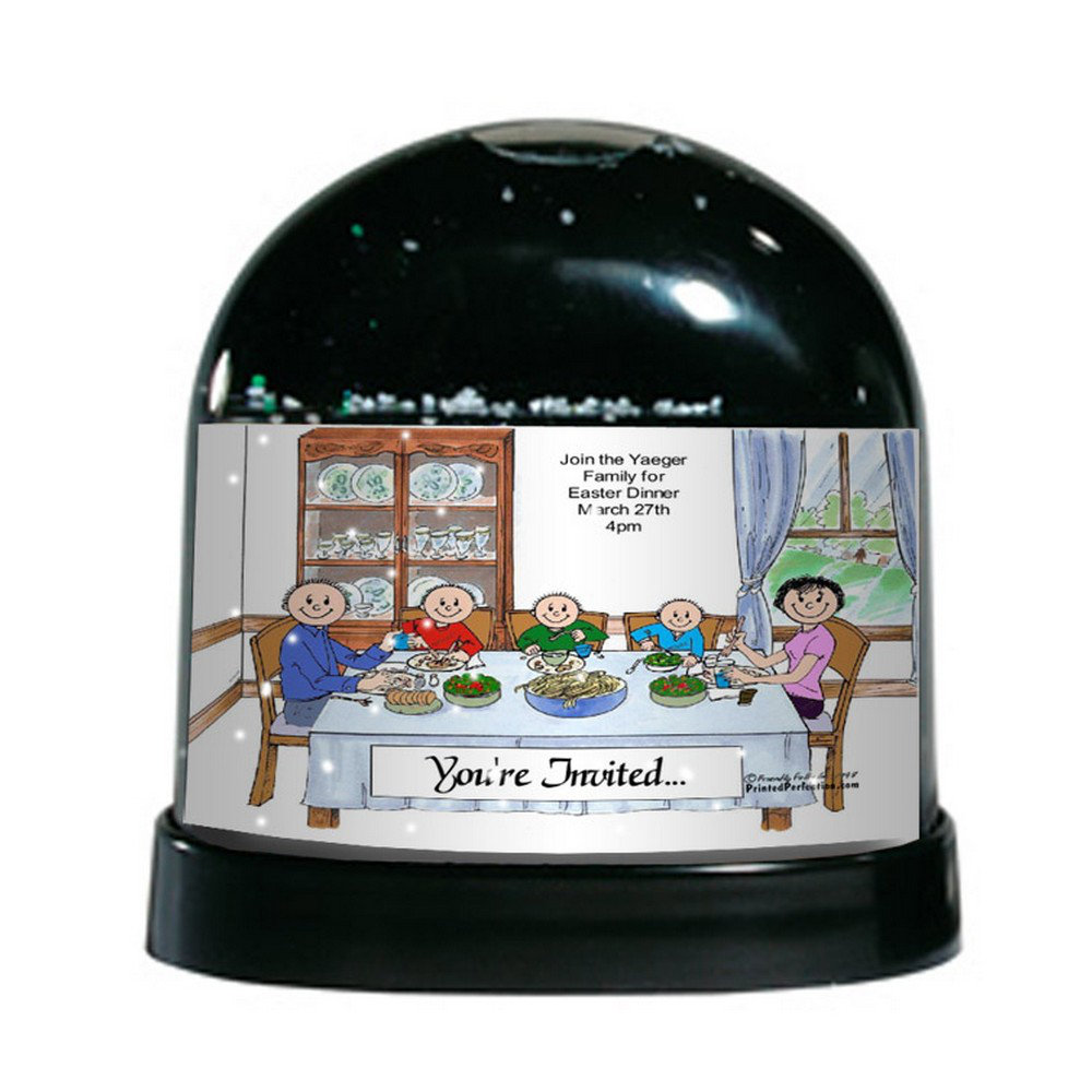The Holiday Aisle® Friendly Folks Cartoon Caricature Family Dinner Snow ...