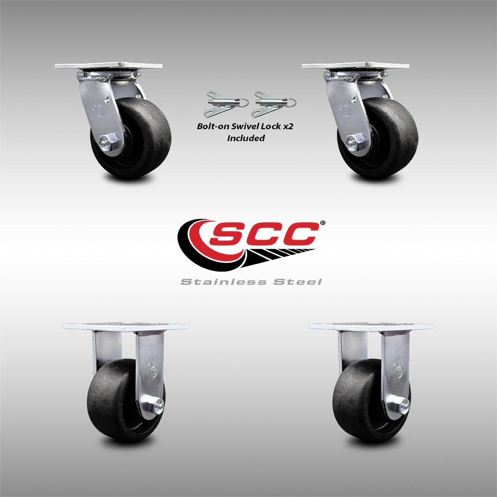 Service Caster 4 Piece Glass Filled Nylon Caster Set | Wayfair