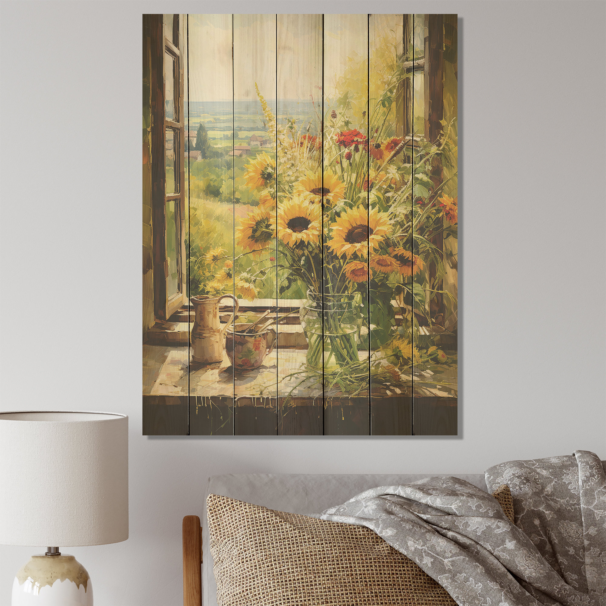 August Grove Harvest Floral Gaze Farm Windows II - Farmhouse Windows On ...