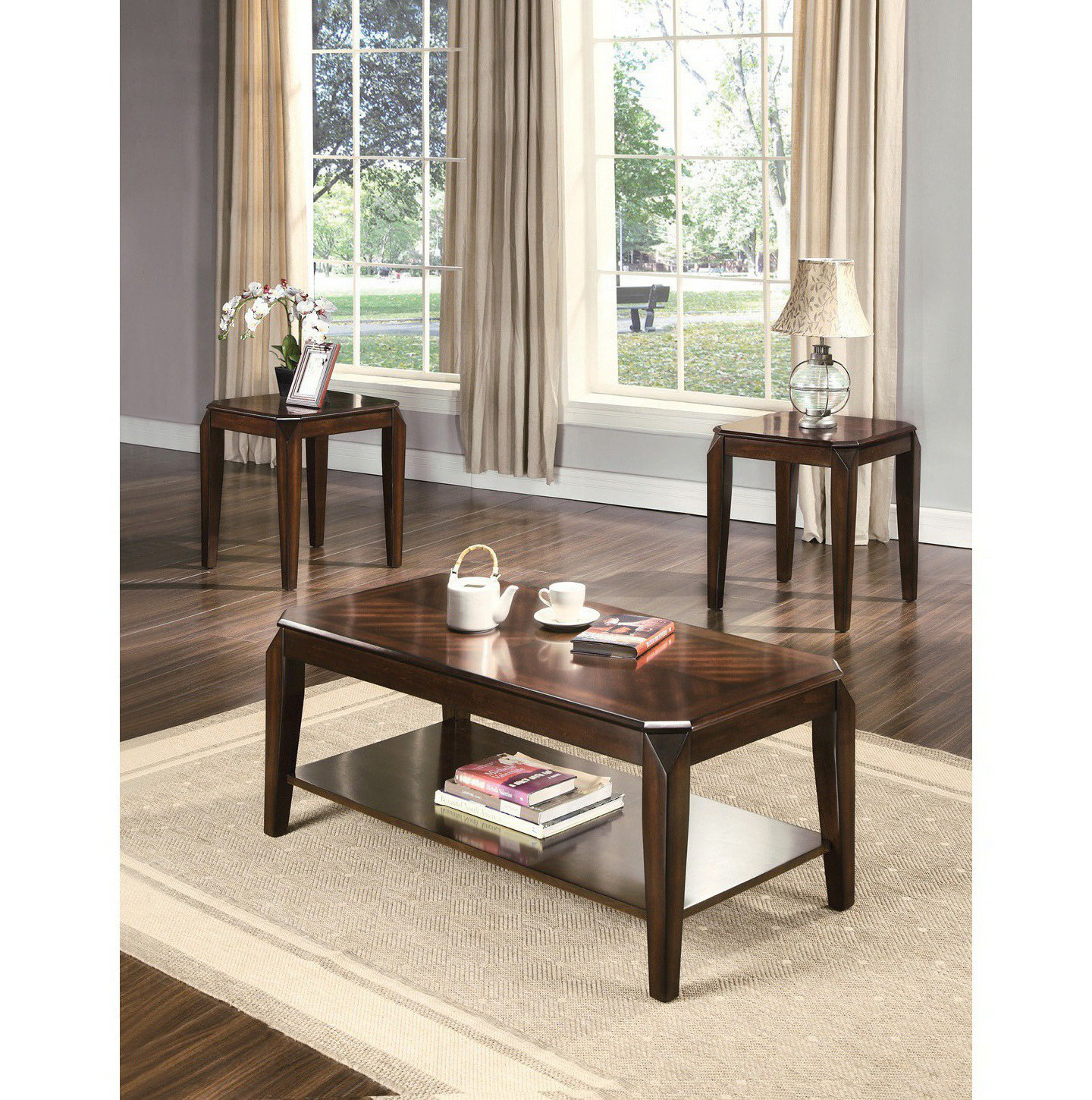 Dynoson 3Pc Table Set, 1 Coffee Table With 2 End Table Set | Wayfair