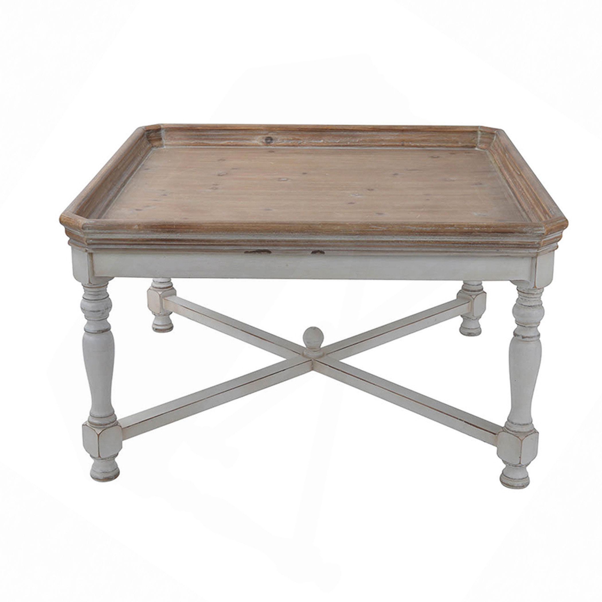 House of Hampton® Square Alcott Coffee Table, French Countory Tray ...
