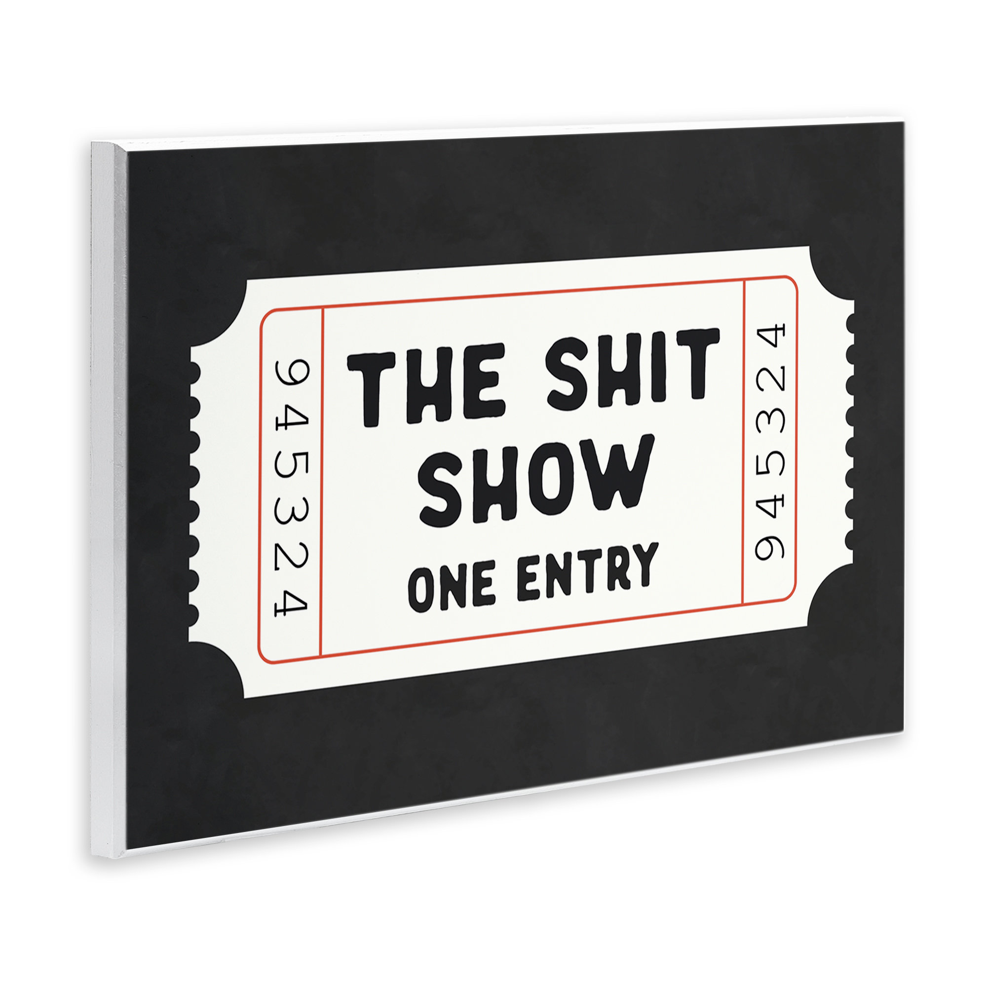 Stupell Industries Funny Bathroom Ticket Wall Plaque, design by ...