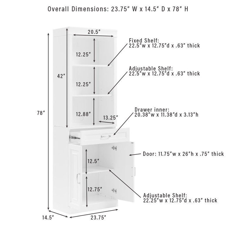 Andover Mills™ Casner 78" H x 47.5" W Standard Bookcase & Reviews | Wayfair