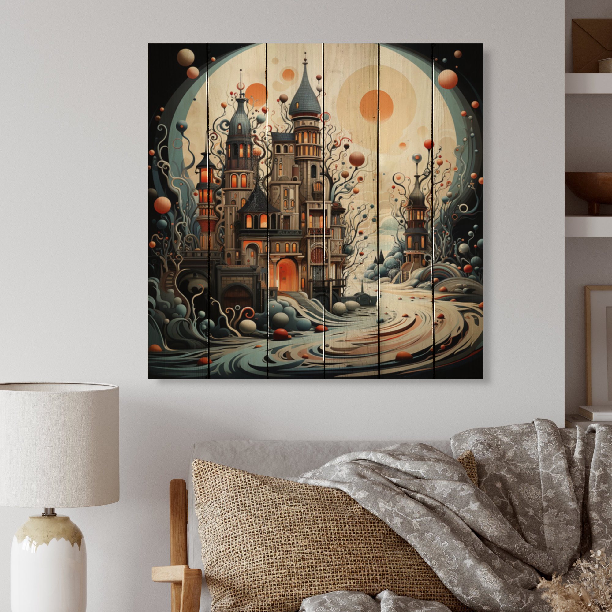 Red Barrel Studio® Kayleena Dreamy Castle II On Wood Print | Wayfair