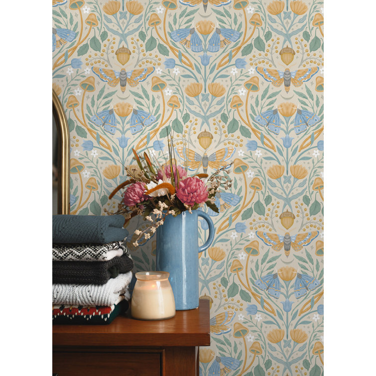 Room Mates Enchanted Forest Damask Peel and Stick Wallpaper | Wayfair
