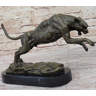 Bungalow Rose Xandra Handmade Panther Jumping Bronze Sculpture Cubism ...