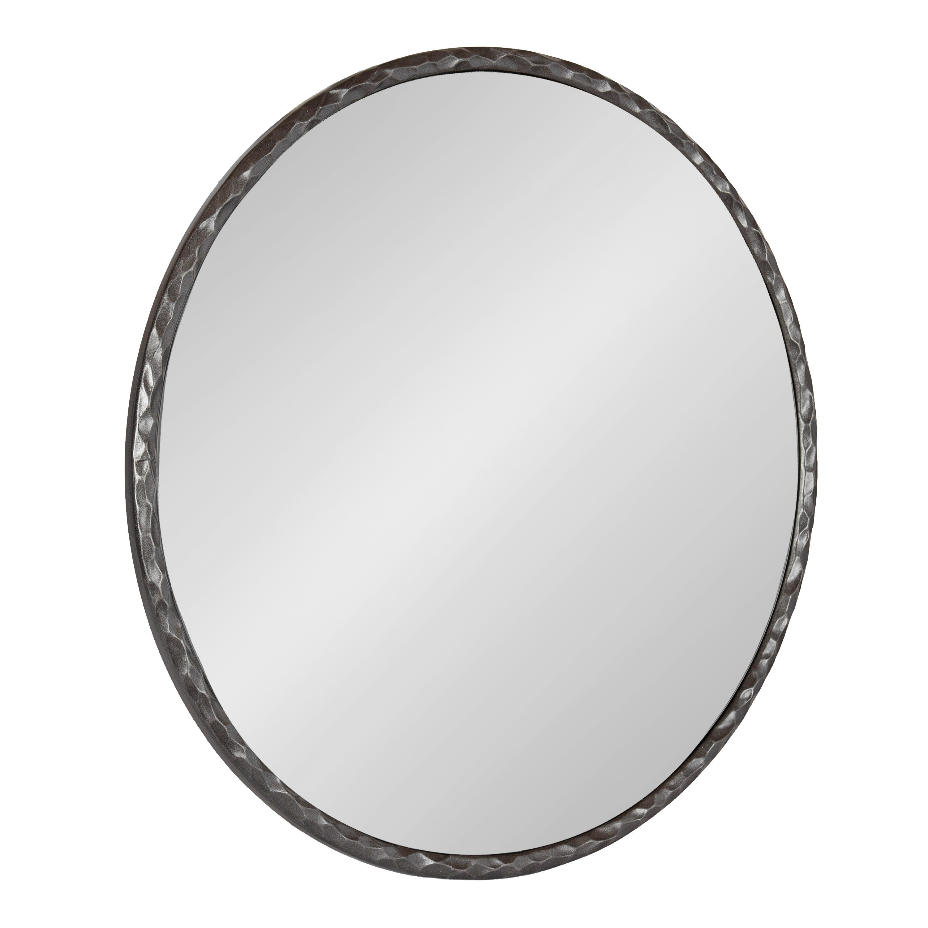 17 Stories Round Textured Wall Mirror | Wayfair