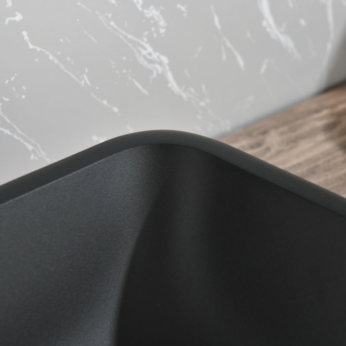 Healthomse 11.81'' Black Glass Rectangular Vessel Bathroom Sink with ...