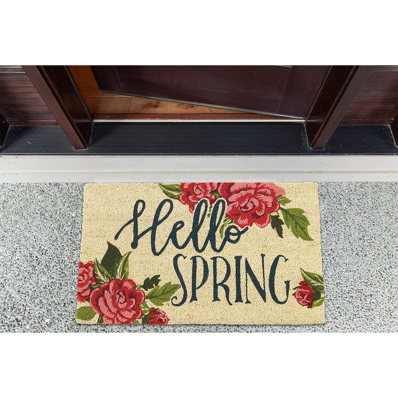 Rosecliff Heights Natural Coir Doormat, Decorative Hello Mat, 17x29 ...