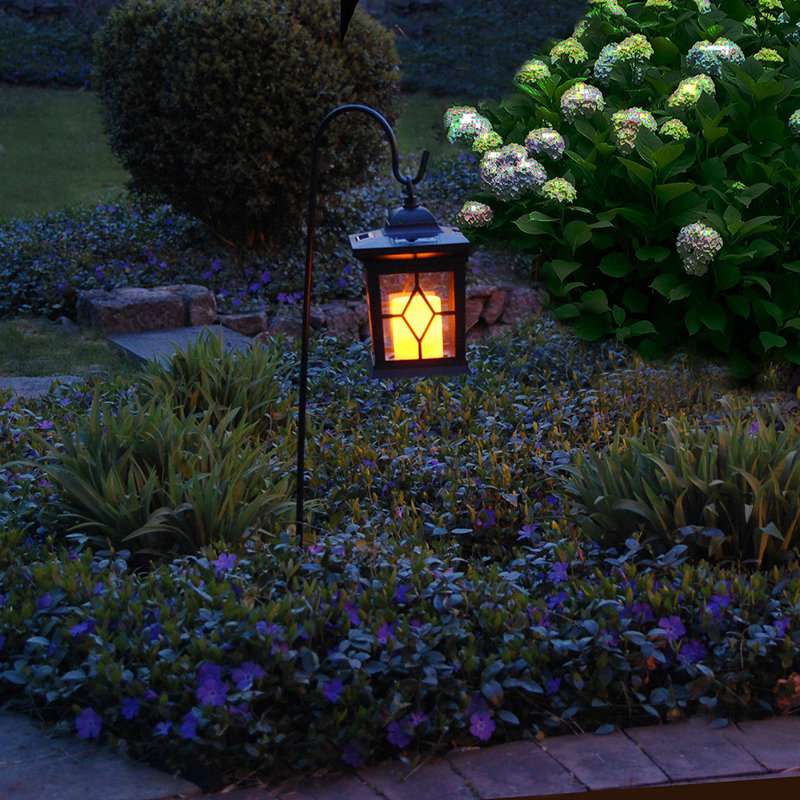 Longshore Tides Vanessa Black Solar Lantern with Shepherd's Hook ...
