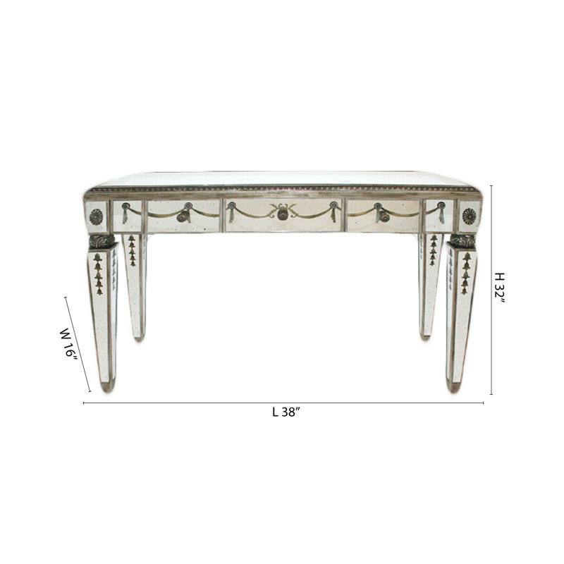 One Allium Way® Antique Gilded Mirror Console Table | Wayfair