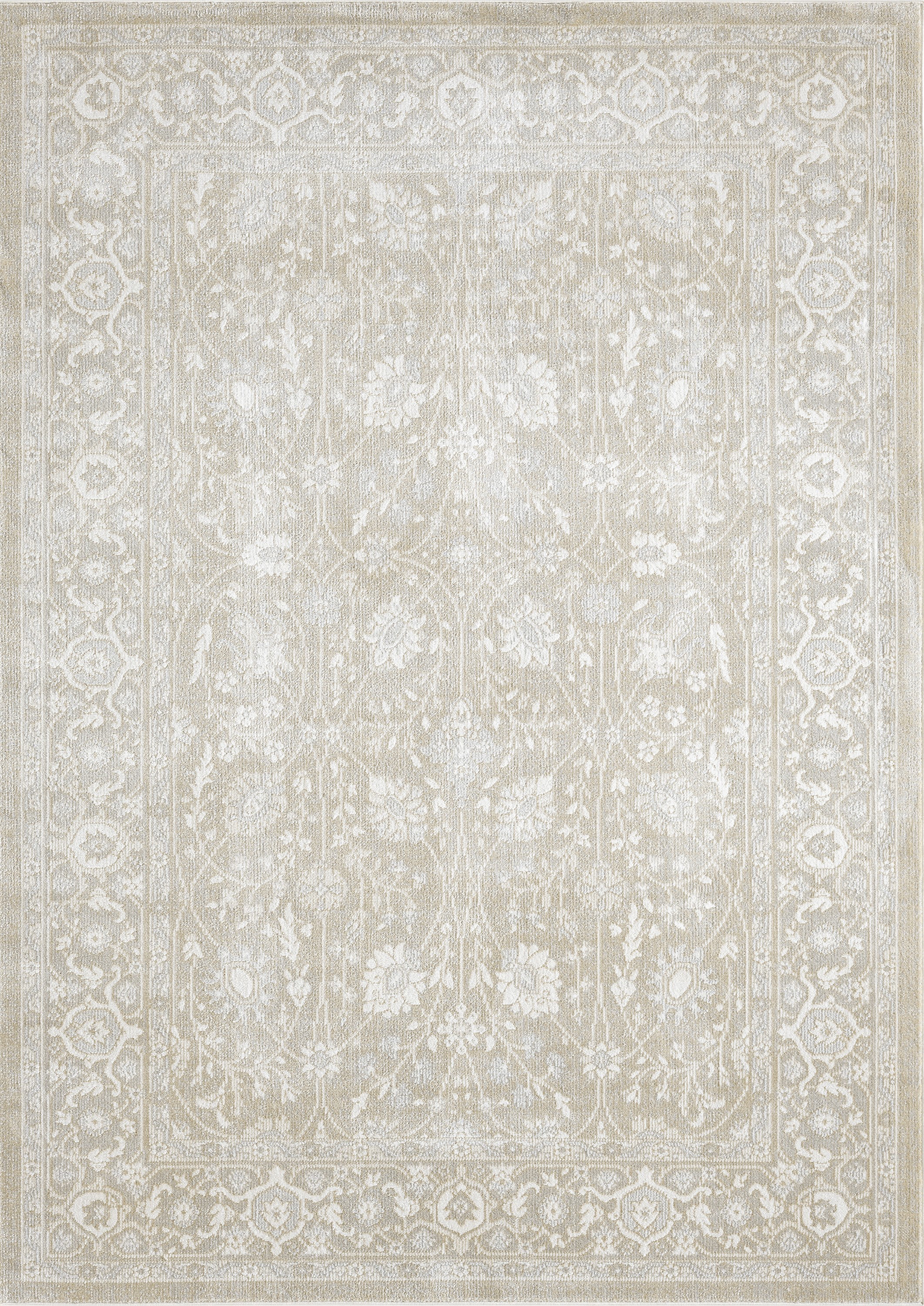 Bungalow Rose Abani Kyleigh DAL140A Floral Oriental Sand Rug | Wayfair