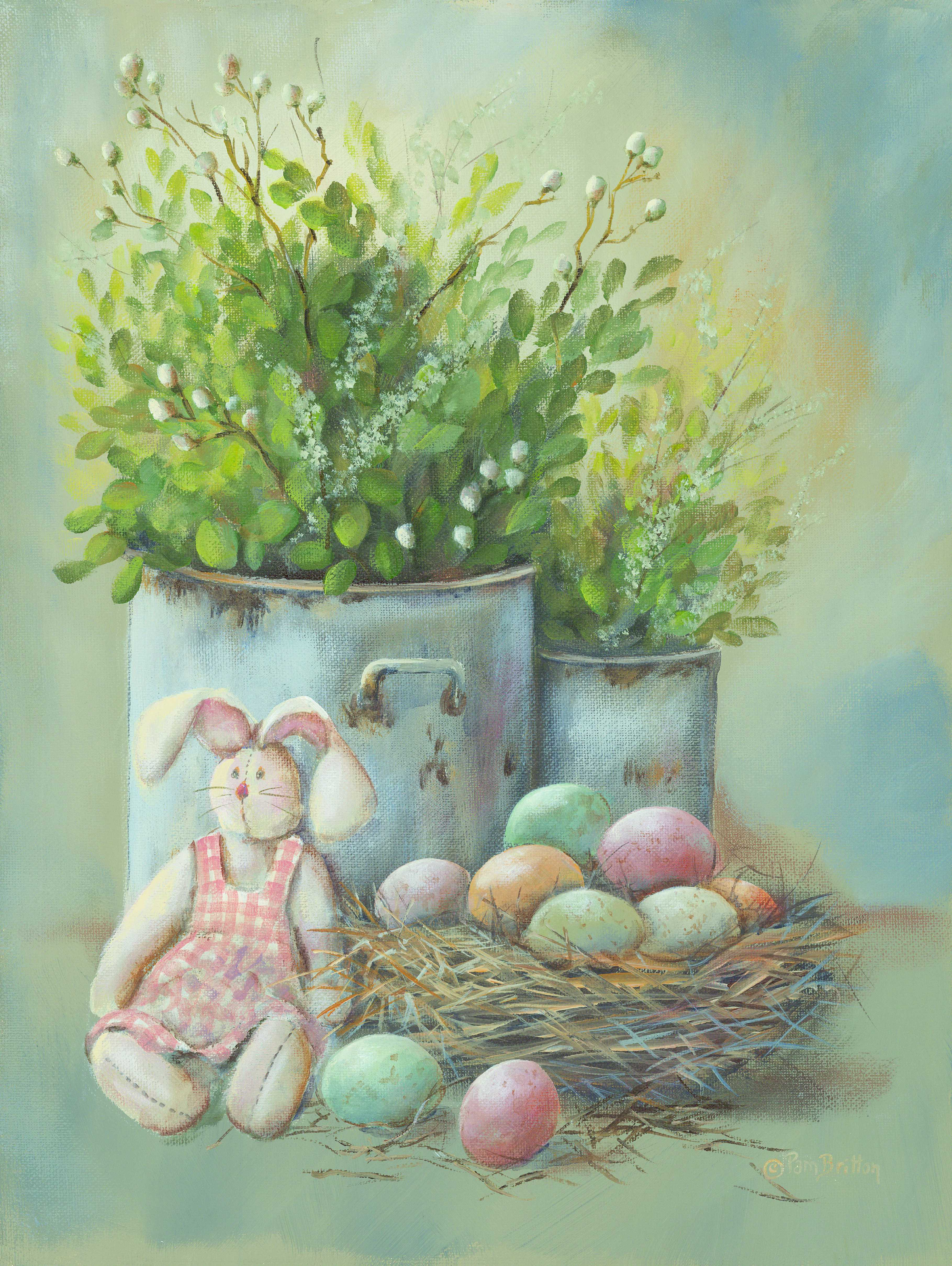 August Grove® Rustic Easter Vignette - Wrapped Canvas Print & Reviews ...