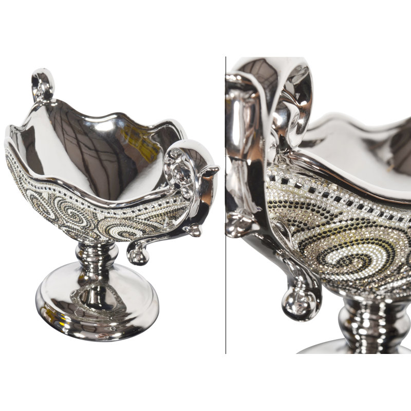 House of Hampton® Robert Silver/Gray 10" Porcelain China Table Vase ...