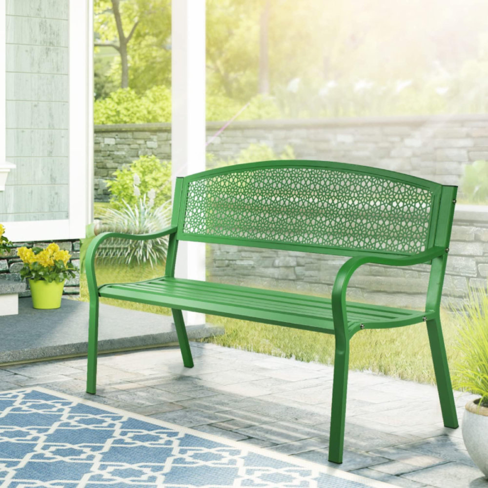Latitude Run® OUTDOOR STEEL METAL ENTRYWAY BENCH | Wayfair