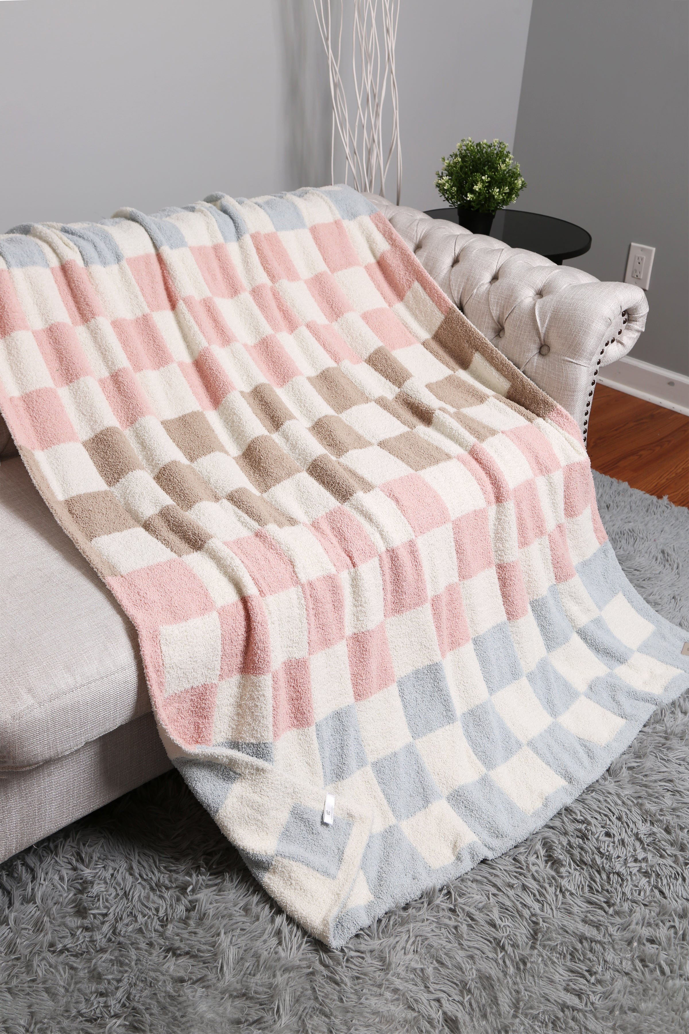 COMFYLUXE Multi-Colored Checkered Pattern Luxury Soft Throw Blanket ...