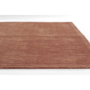 Ebern Designs Wulfsohn Solid Color Wool Hand Tufted Rust Area Rug | Wayfair