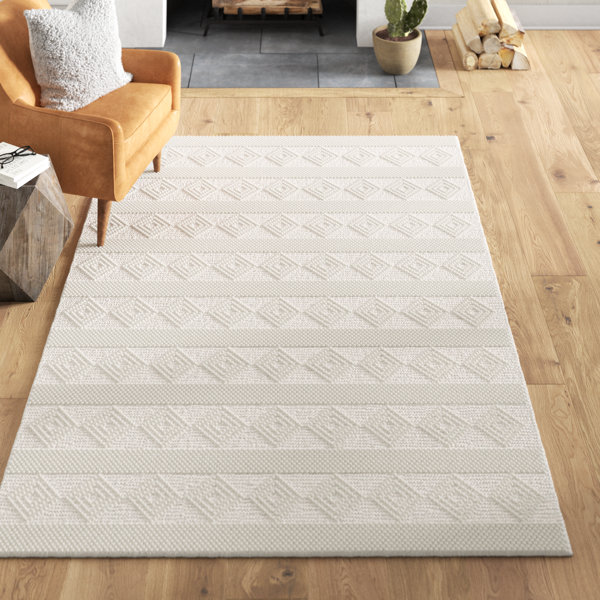 Wade Logan® Latrissa Flatweave Wool Beige Area Rug & Reviews | Wayfair