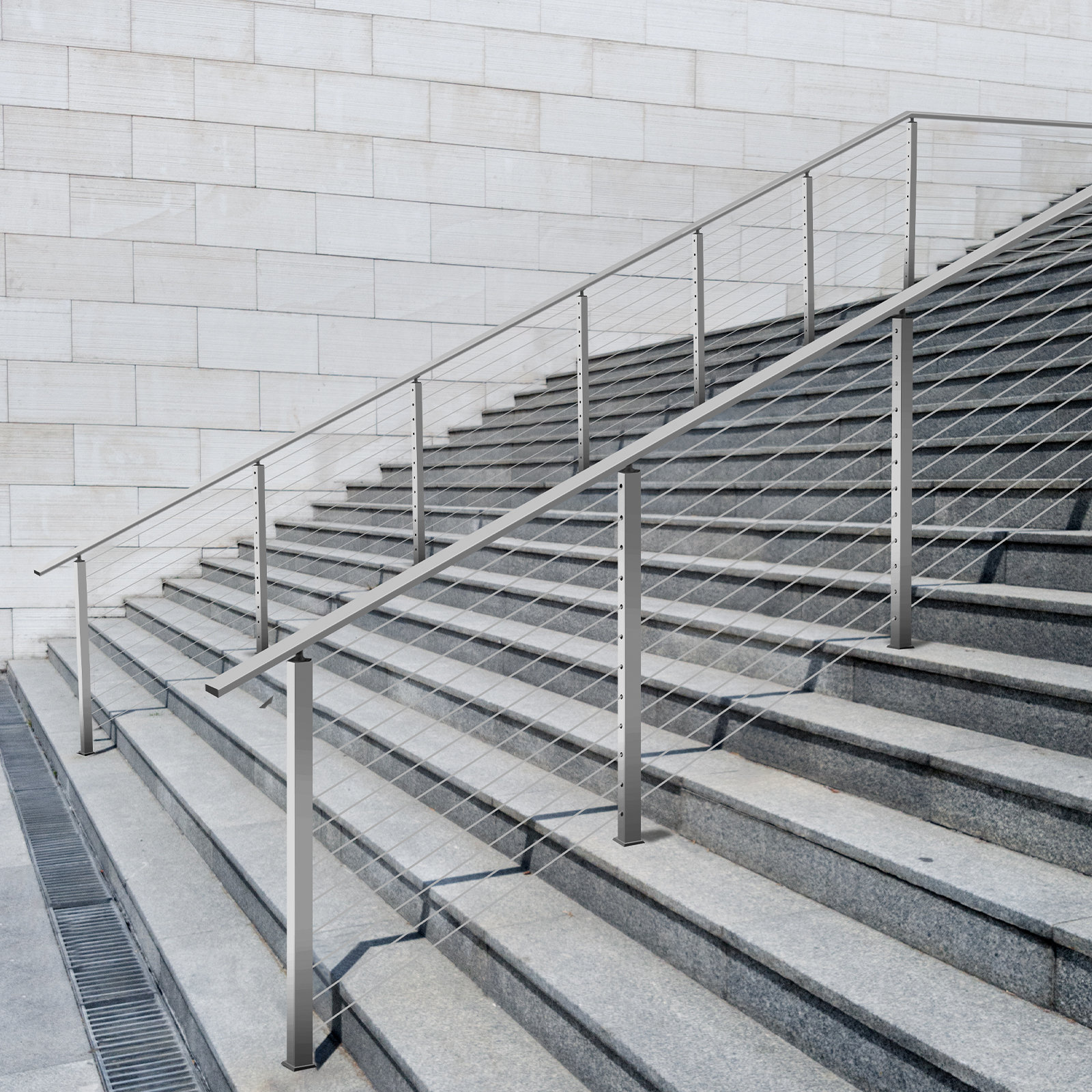 Stellweilan Tessberg Cable Railing Post, 42x2x2 Inch Stair Railing Post ...