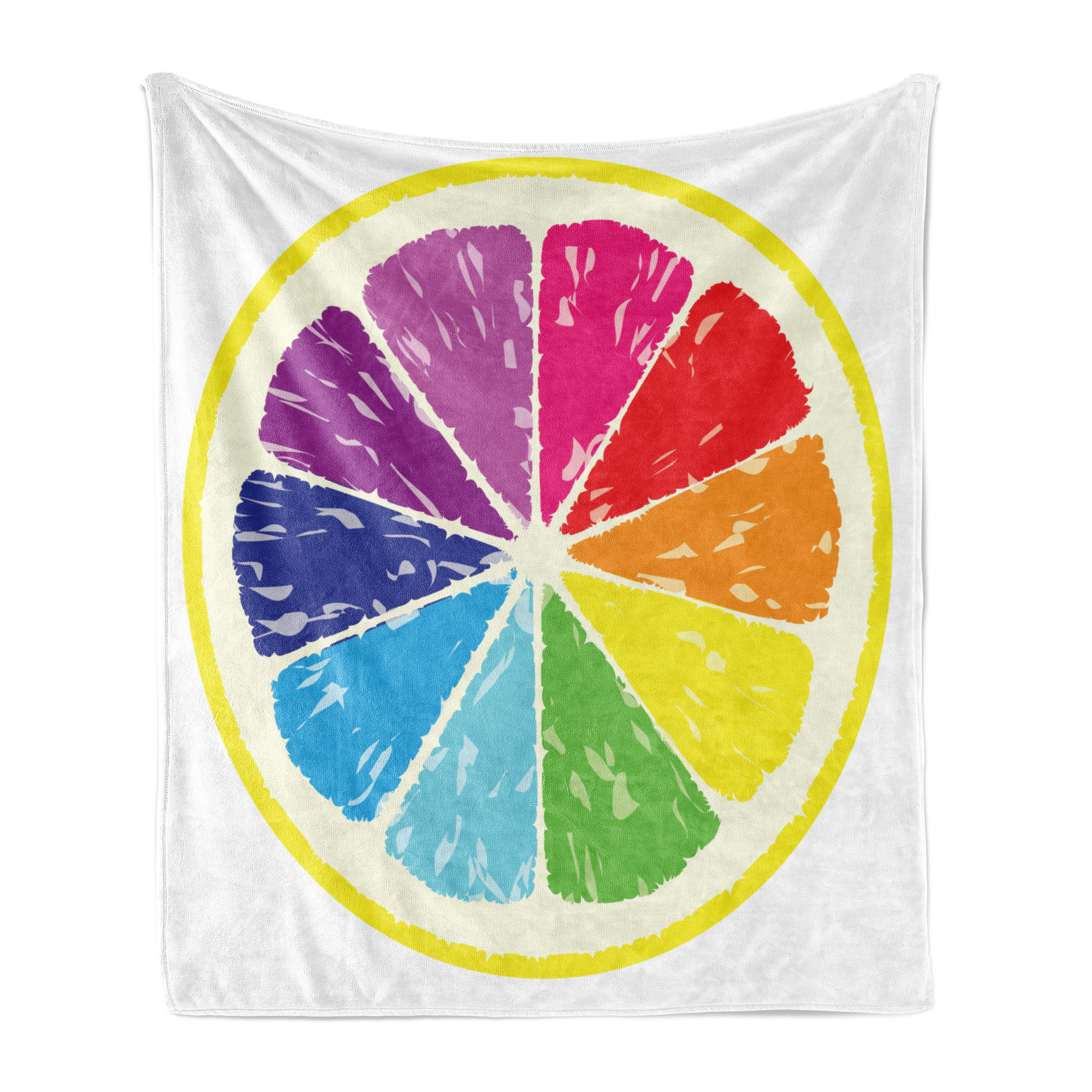 Ambesonne Lemons Fleece Throw Blanket Rainbow Citrus Slice | Wayfair