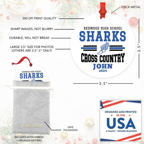 The Holiday Aisle® Custom Metal Cross Country Running Ornament With ...