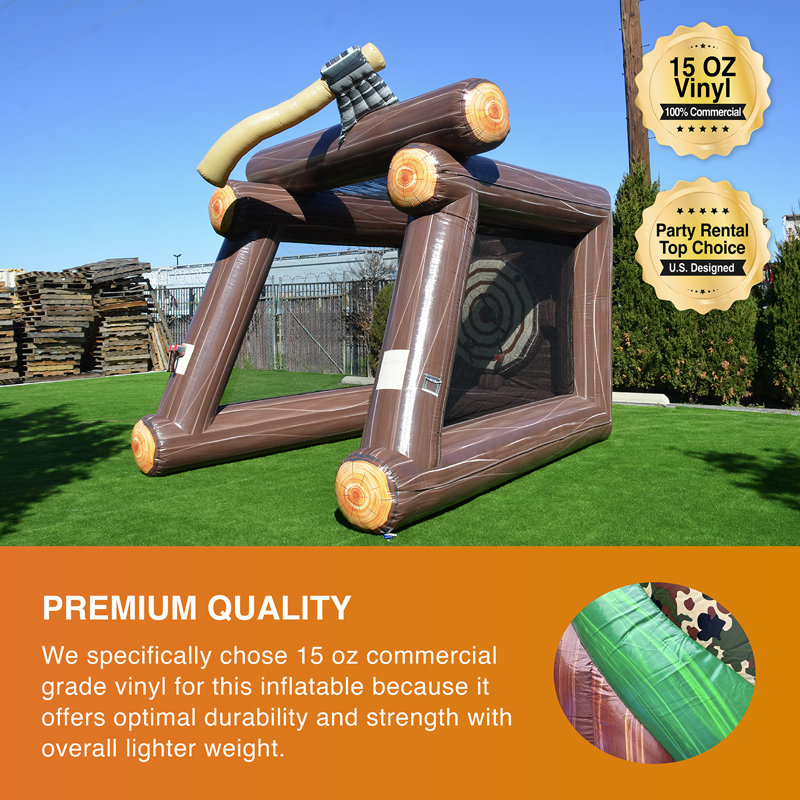 XJUMP Axe Throwing Target Game Inflatable (with Blower And Foam Axes ...