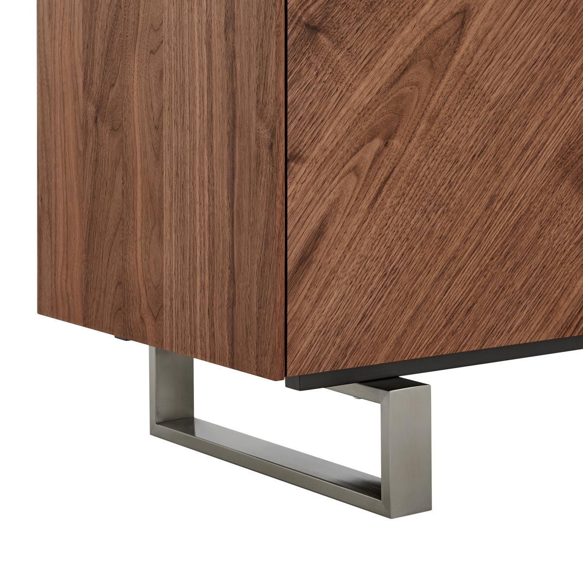Ivy Bronx Suzete Sideboard In Walnut With Brushed Stainless Steel Legs ...