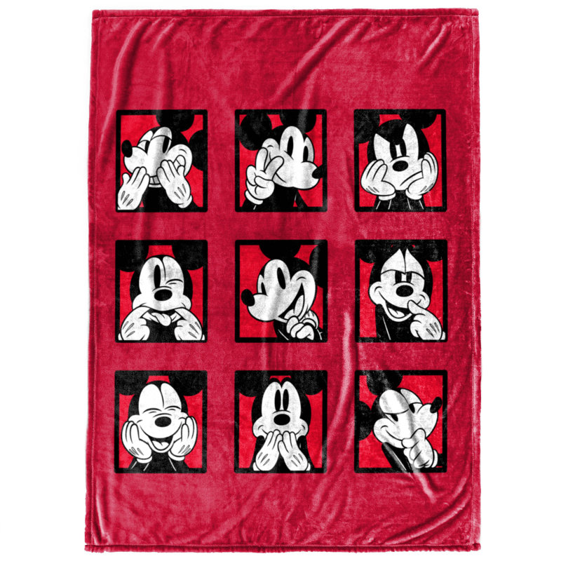 Disney Mickey Mouse Expressions Silk Touch Throw Blanket | Wayfair