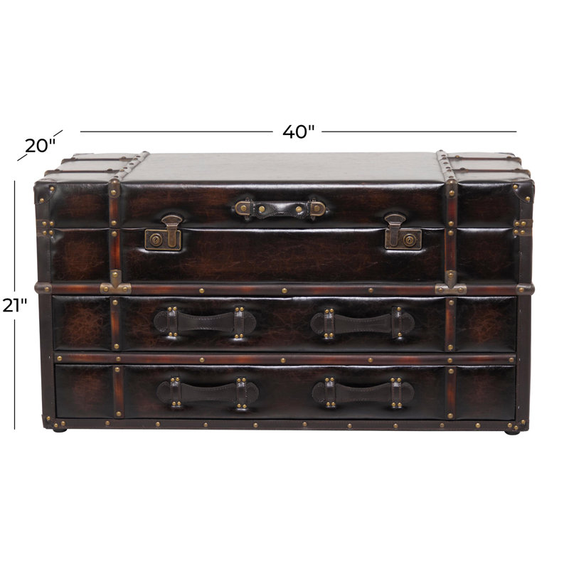 Steelside™ 2 Drawer Living Room Coffee Table with Buckle Hinged Top ...