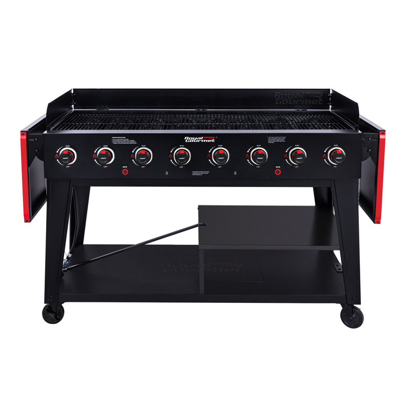 Royal Gourmet 8 - Burner Liquid Propane Gas Grill and Side Tables ...