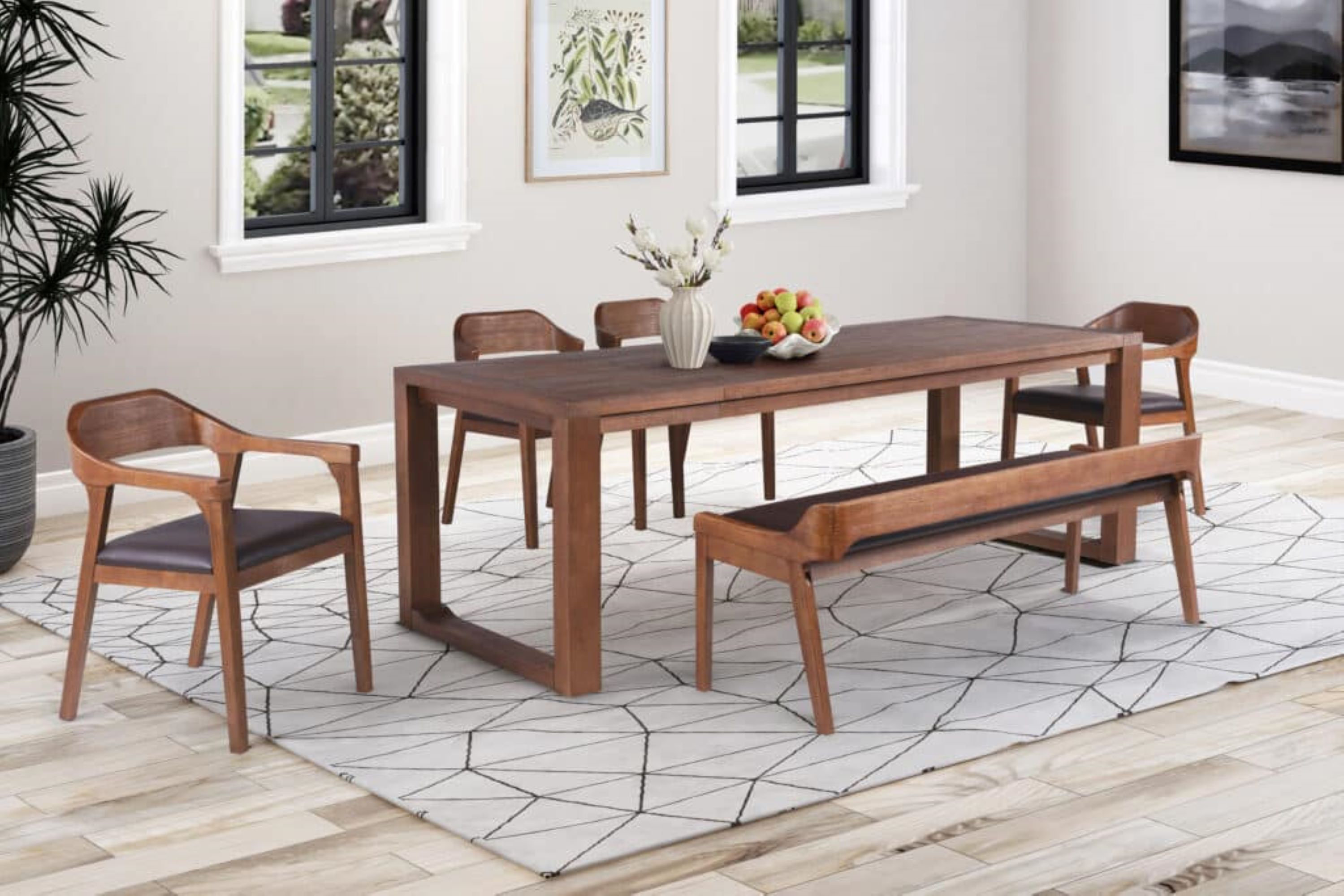 Wade Logan® Aybri 6 - Piece Extendable Solid Wood Trestle Dining Set ...