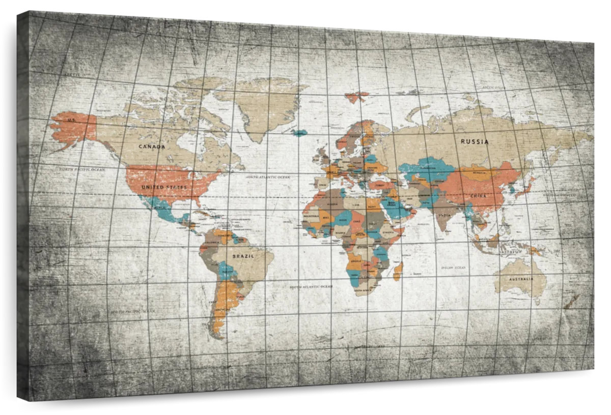 Breakwater Bay Aliaz Dirty Grid World Map | Wayfair