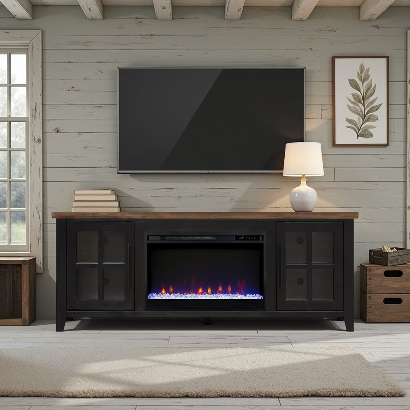 August Grove® Providence 66 Inch Fireplace TV Stand, For Tvs Up To 80 ...