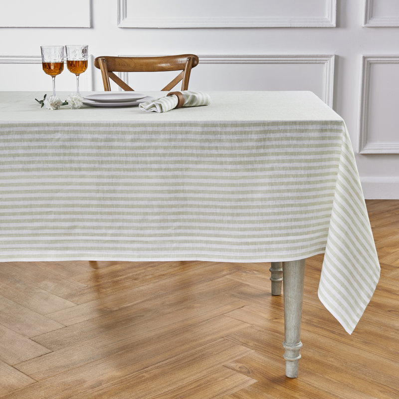 Solino Home Amalfi Stripe - 100% Pure Linen Tablecloth | Wayfair