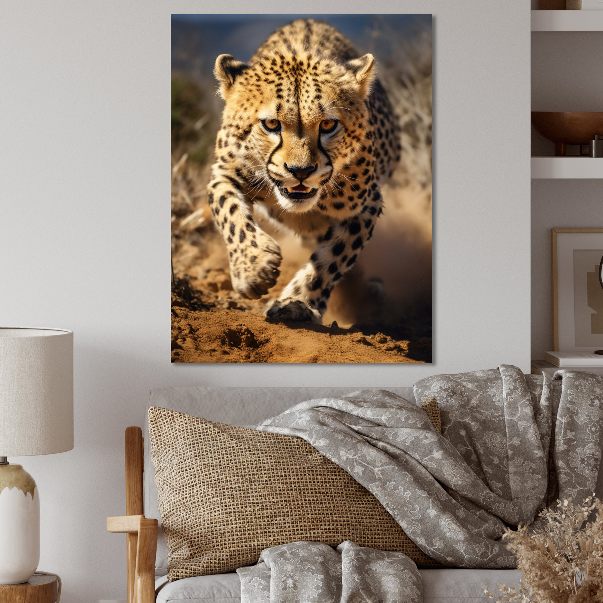 Ebern Designs Dangerous Cheetah Portrait - Animals Metal Wall Decor ...