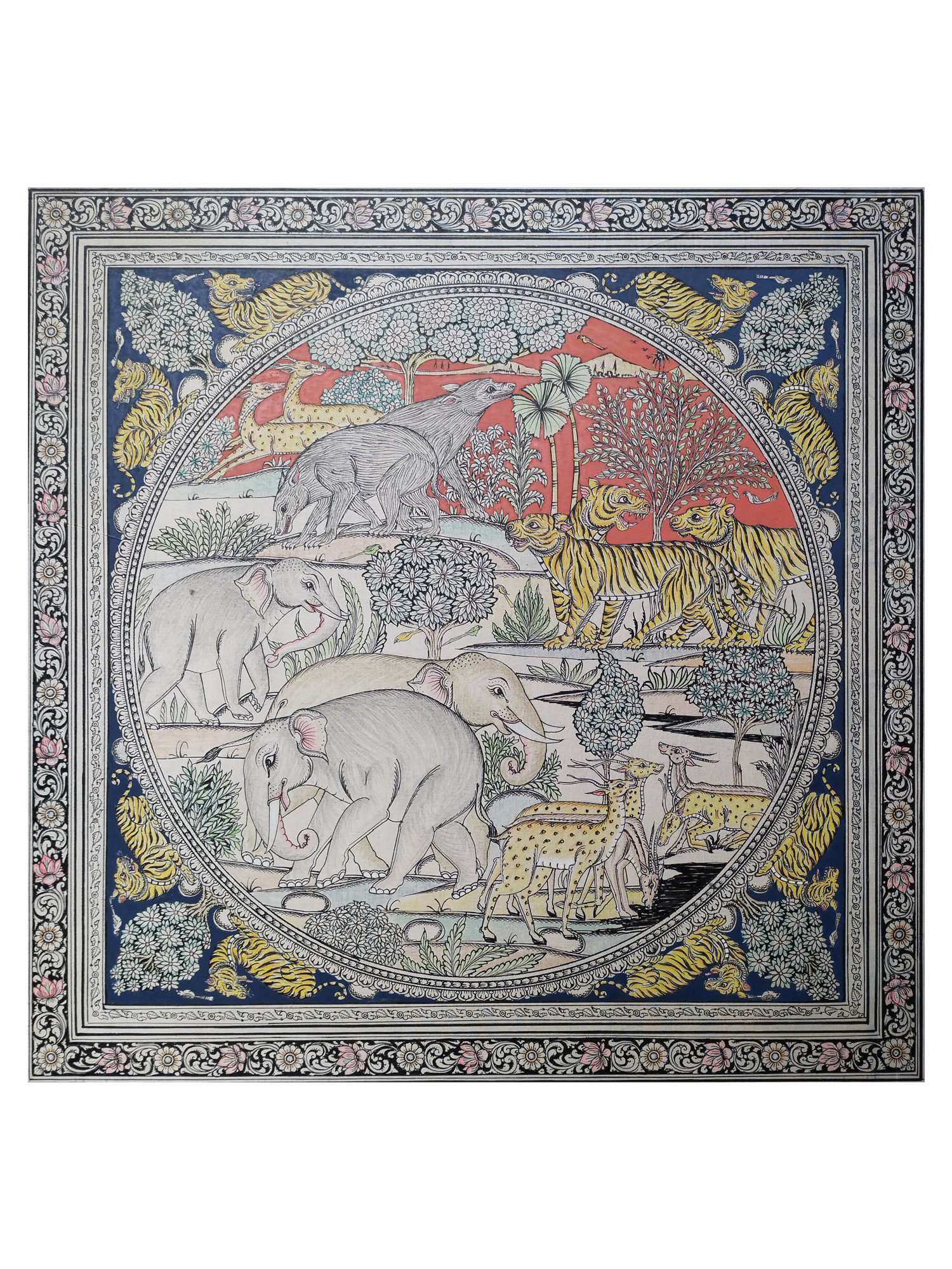 Exotic India Unity Of Wildlife | Natural Color On Handmade Sheet | By ...